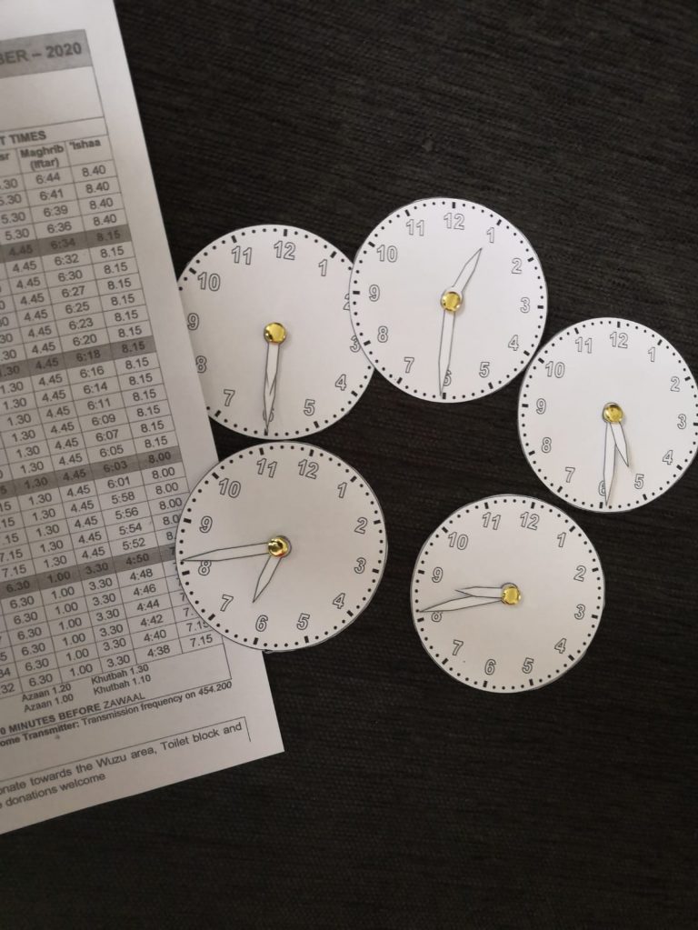 My Salah Time Chart - Small Steps to Allah