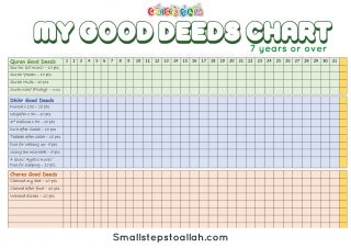 My Good Deeds Chart – Small Steps to Allah