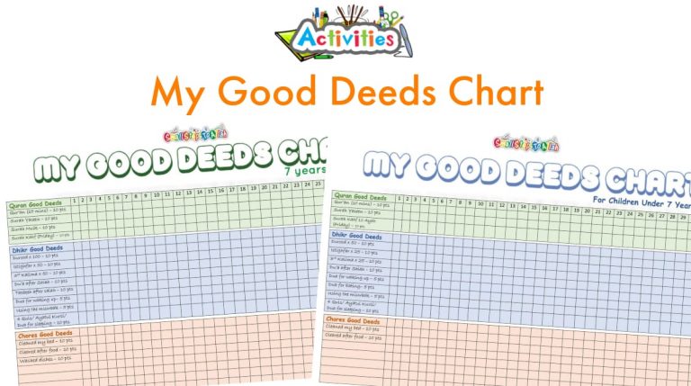 My Good Deeds Chart – Small Steps to Allah